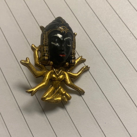 Jewelry | Vintage Sitting 6 Armed Goddess Brooch | Poshmark
